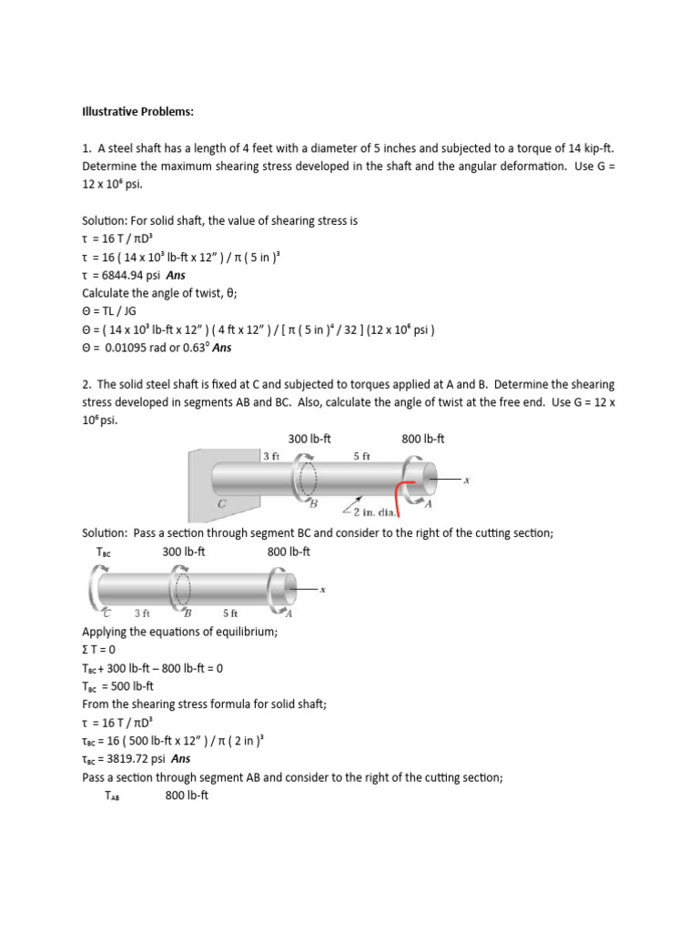 Problems On Torsion Flanged Bolt Coupling Helical Spring | PDF | Stress (Mechanics) | Screw
