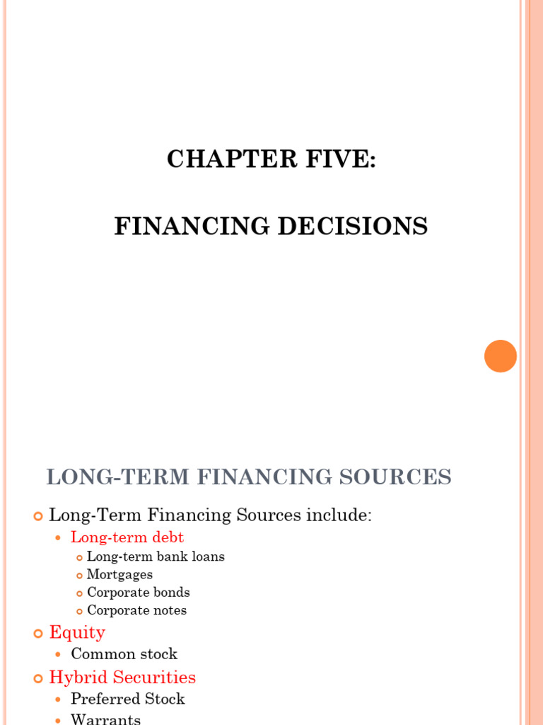 Long-Term Financing Sources Explained | PDF | Bonds (Finance) | Capital ...
