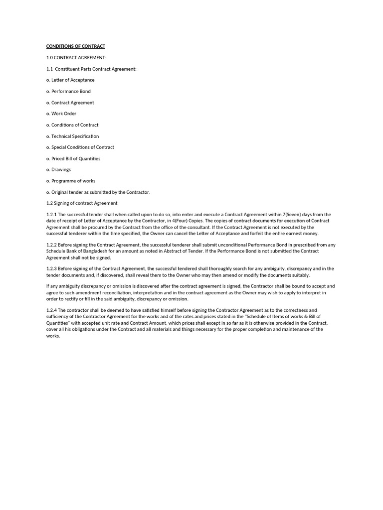 Contract Agreement Conditions Overview | PDF | Employment | Insurance