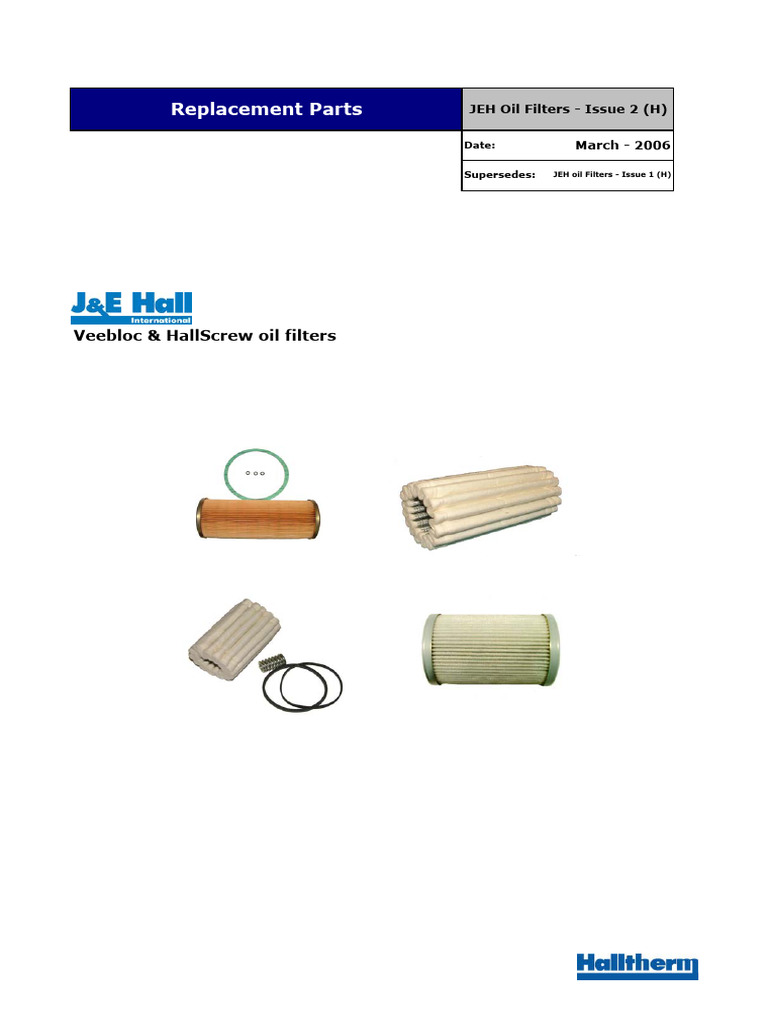 J&E Hall Oil Filter Replacement Guide | PDF