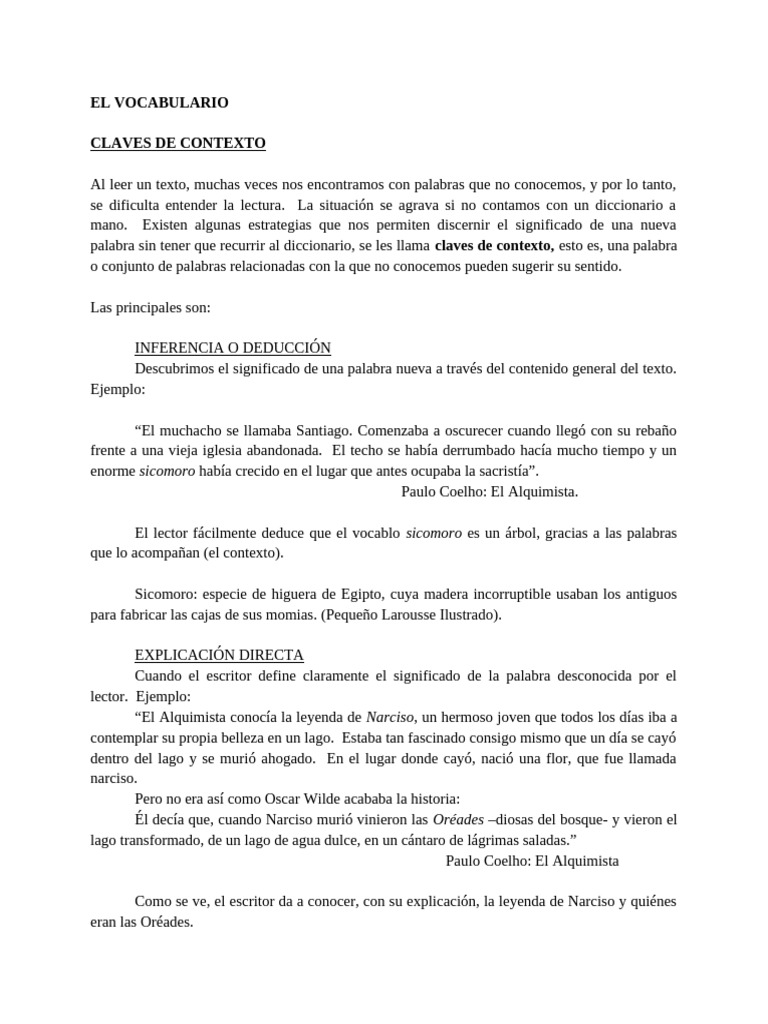 Claves de Contexto para Entender Vocabulario | PDF
