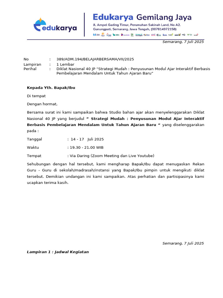 Diklat Penyusunan Modul Ajar Interaktif | PDF