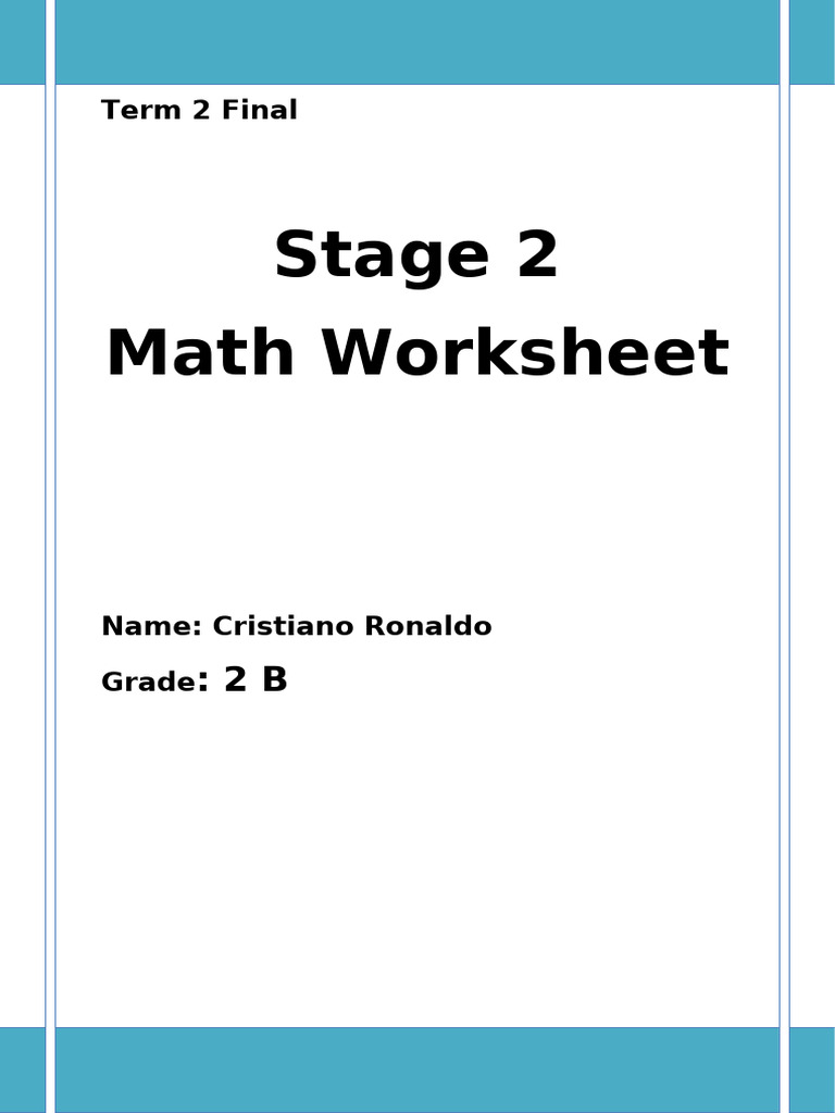Satge 2 Math Worksheet T2 Final | PDF | Symmetry | Chess
