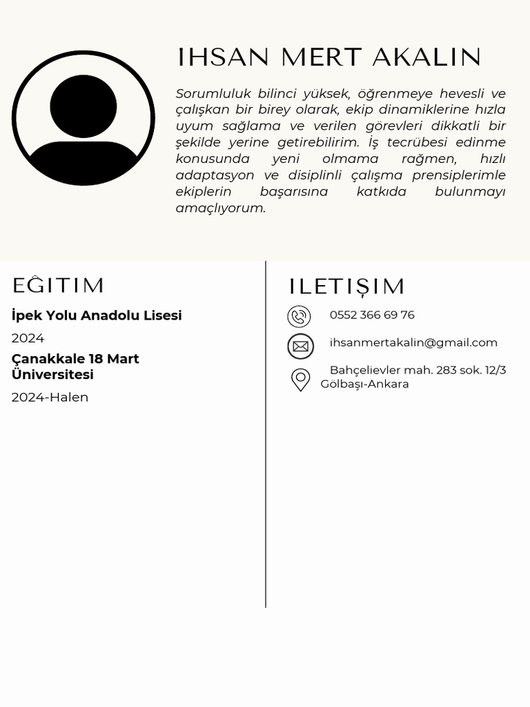 İhsan Mert Akalin: İletişim | PDF