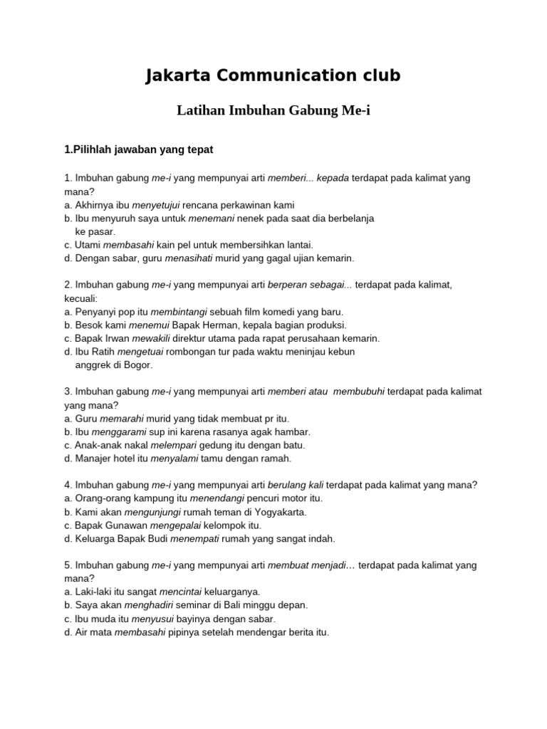 Latihan Me-I - Level C | PDF