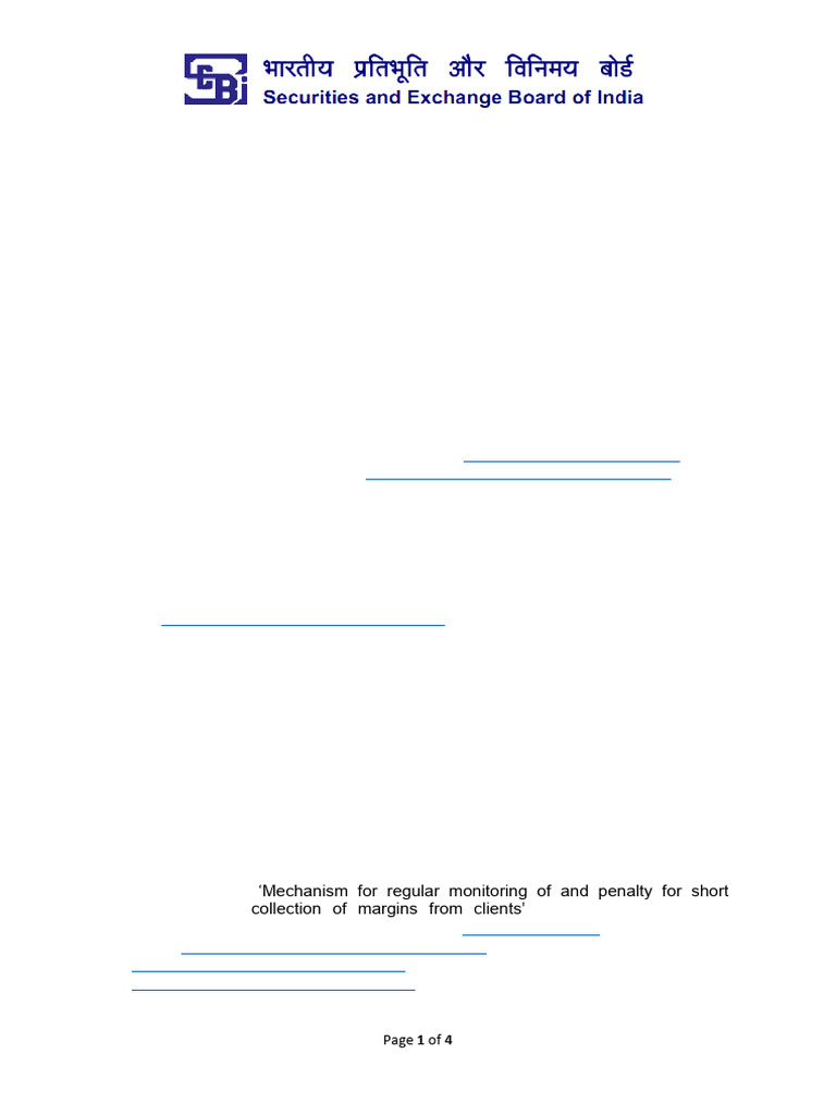 SEBI Circular Peak Margin Compressed | PDF | Derivative (Finance ...