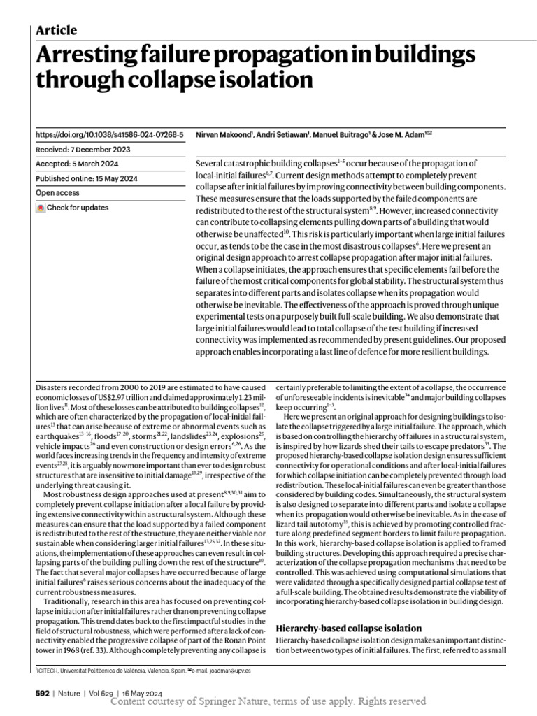 Arresting Failure Propagation in Buildings Through Collapse Isolation ...