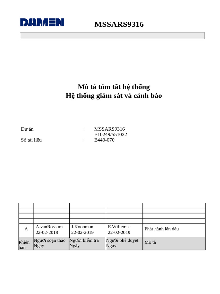 E440-070 SDS Alarm and Monitoring System Reva | PDF