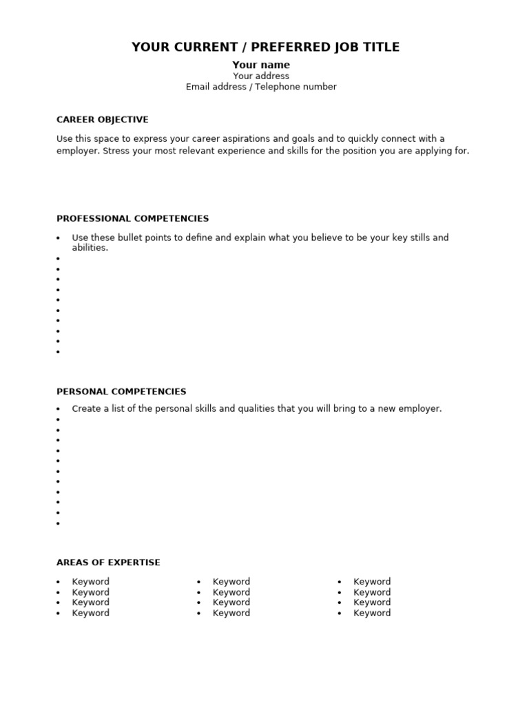 CORE CV Template 1 | PDF