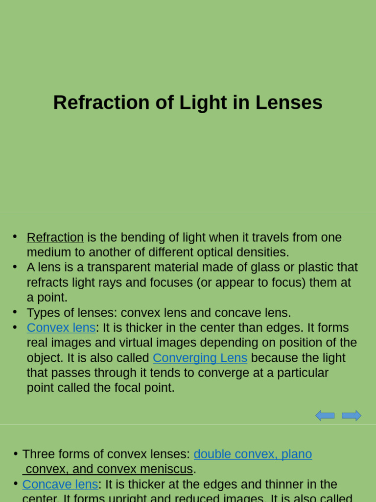 4-Refraction of Light in Lenses | PDF | Optics | Light