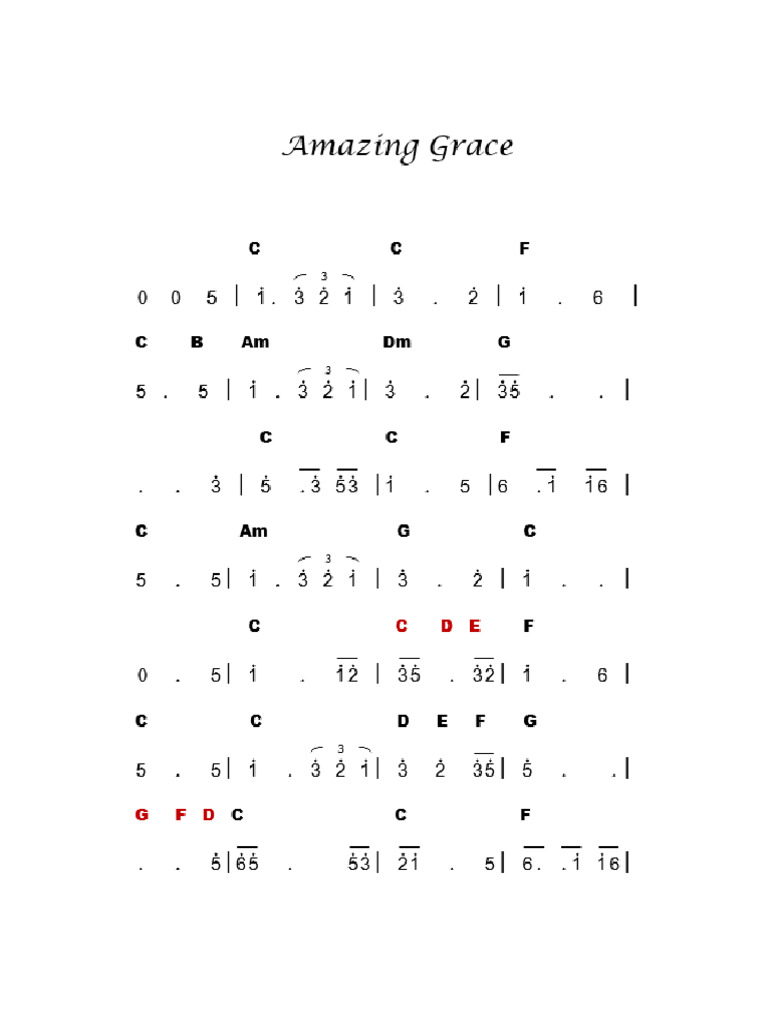 Not Angka Amazing Grace | PDF