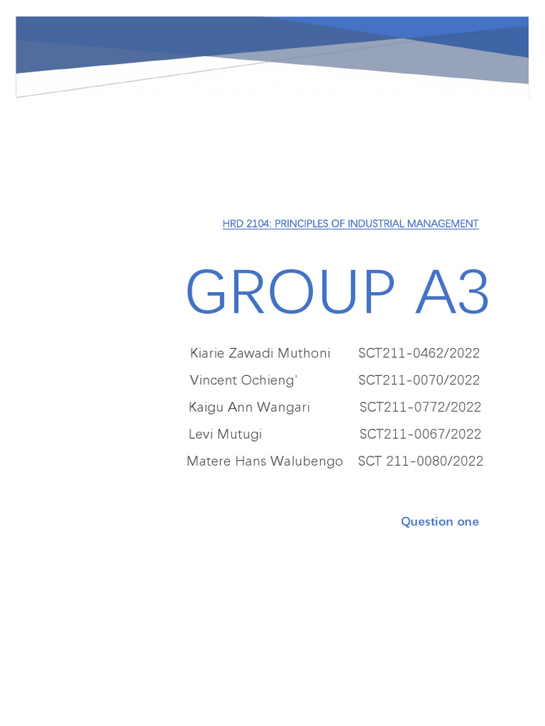 Principles of Industrial Management Group A3 | PDF | Collective ...