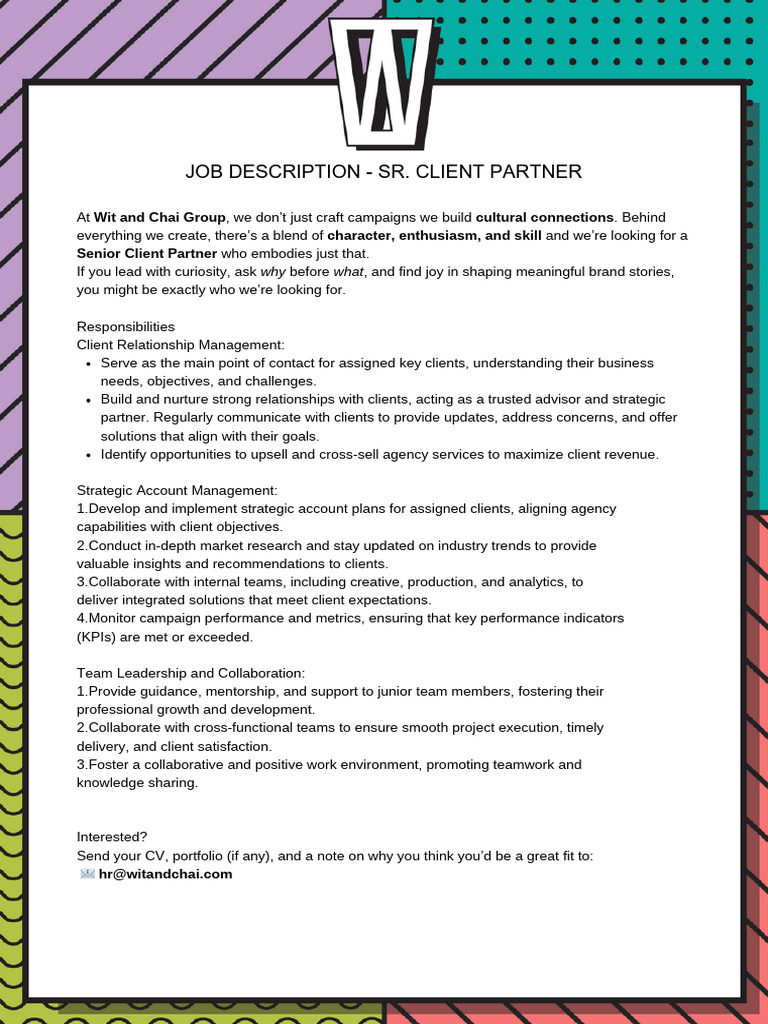 Job Description - Senior Client Partner - WC | PDF