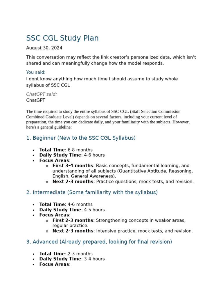 SSC CGL Plan | PDF | Trigonometric Functions | Trigonometry