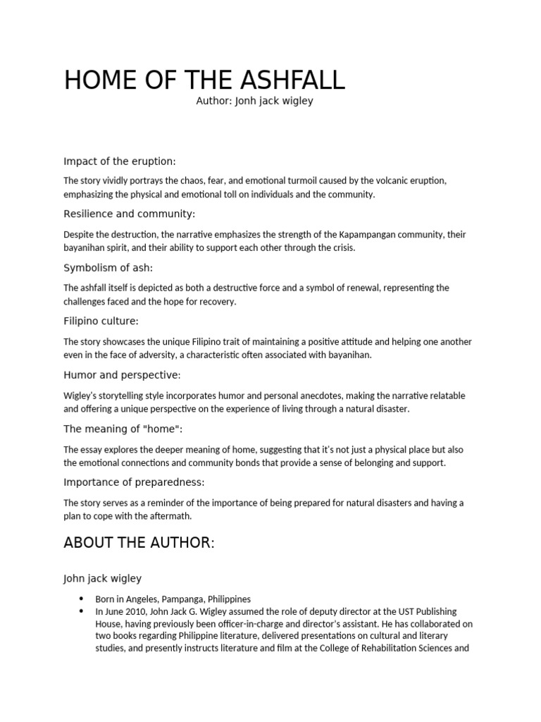 Home of the Ashfall: Community Resilience | PDF