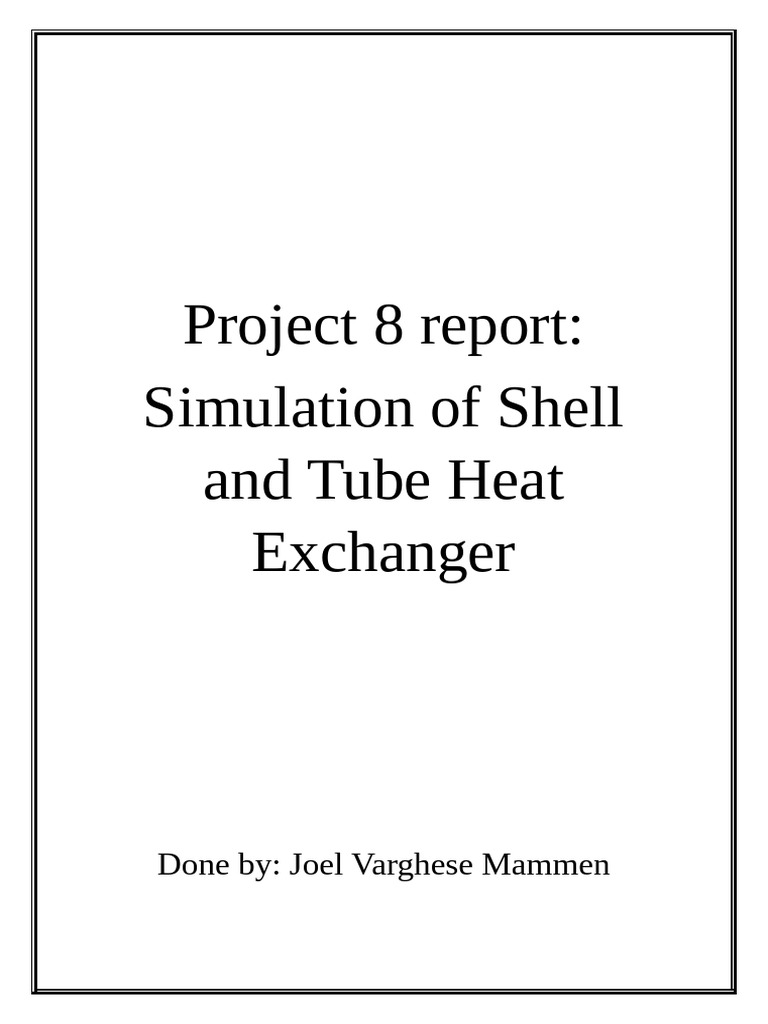 Shell and Tube Heat Exchanger Simulation | PDF | Heat Exchanger | Fluid ...