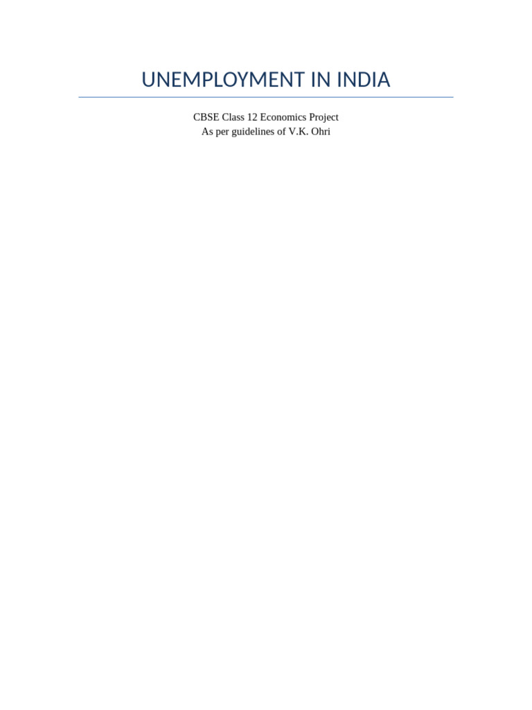 Unemployment in India Project 5 | PDF | Unemployment | Employment