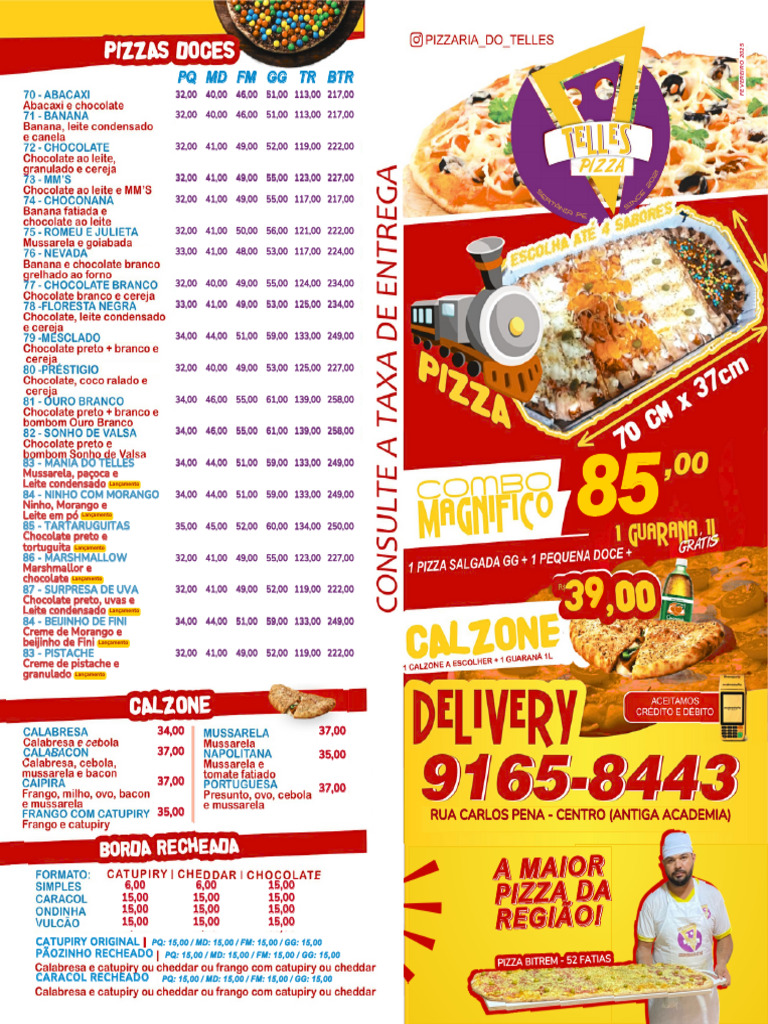 Cardápio Pizzaria Do Telles | PDF