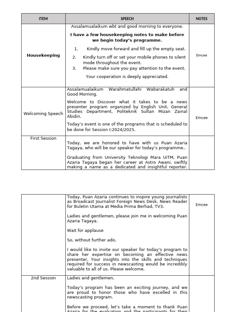 Emcee Script Storytelling | PDF | Mass Media | Broadcasting