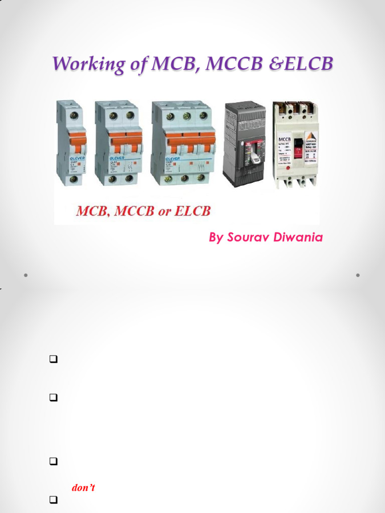 Unit-5 - MCB, MCCB and Elcb | PDF | Power Engineering | Electricity