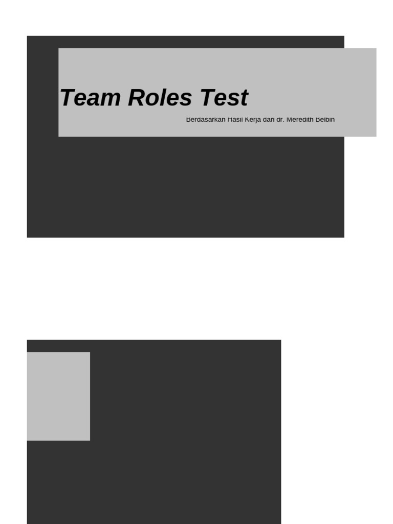 Belbin Team Roles - Template | PDF