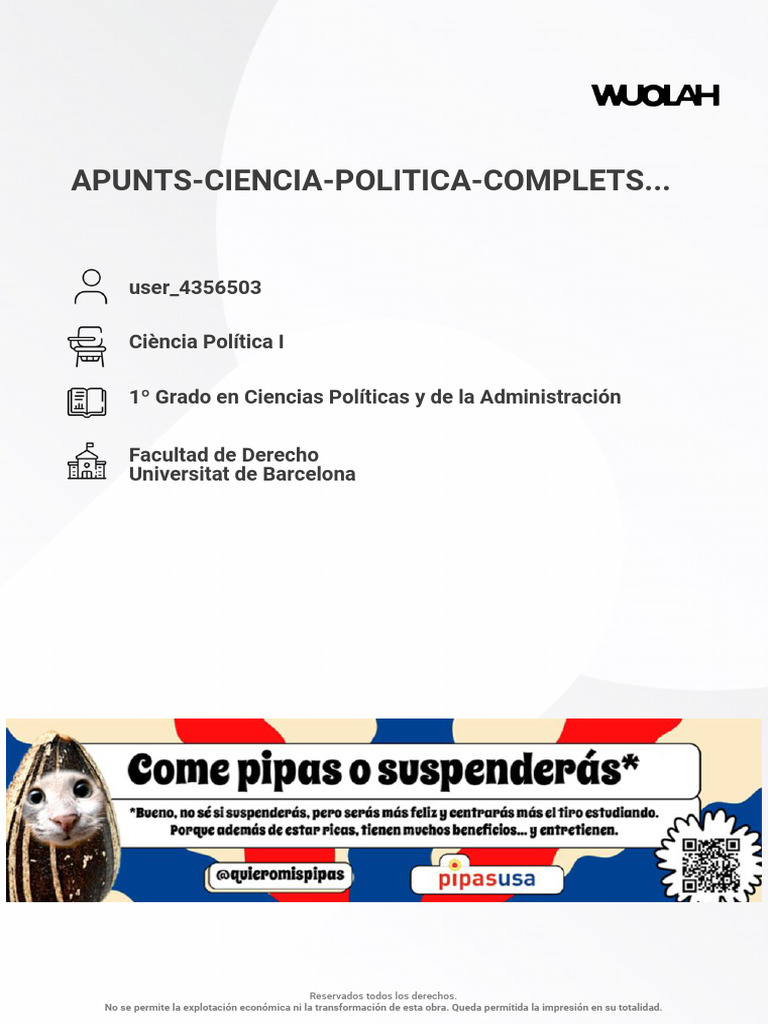 Wuolah Free Apunts Ciencia Politica Complets | PDF