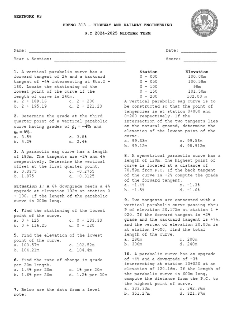 Seat Work No.3-Module 2 Part 3 - Set A | PDF | Tangent | Algebraic Geometry