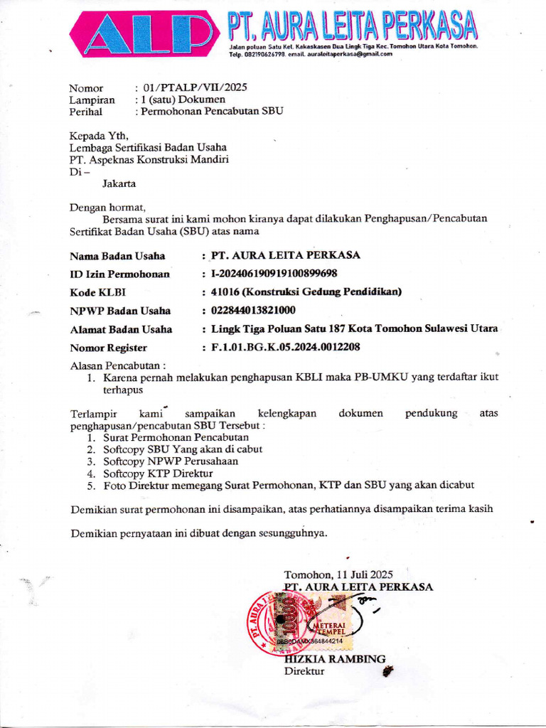 Perm Pencabutan Sbu | PDF