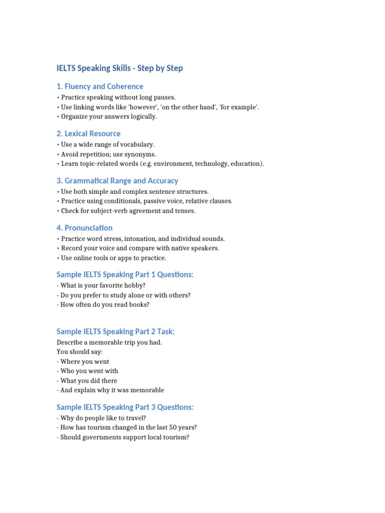 Master IELTS Speaking Skills Guide | PDF