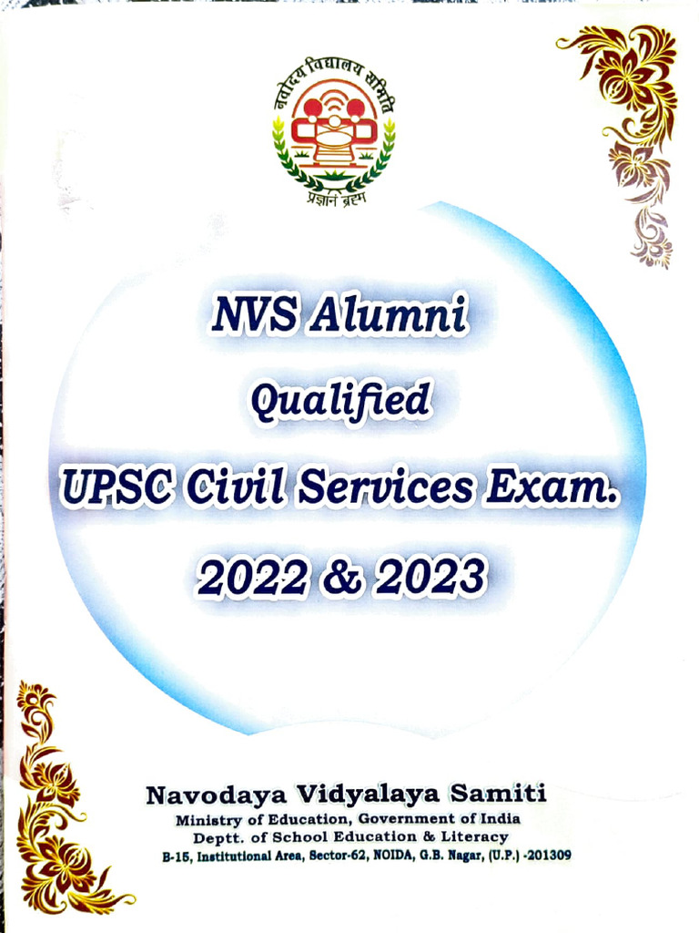 NVS Alumni Qualified UPSC Civil Services Exam 2022 & 2023 | PDF