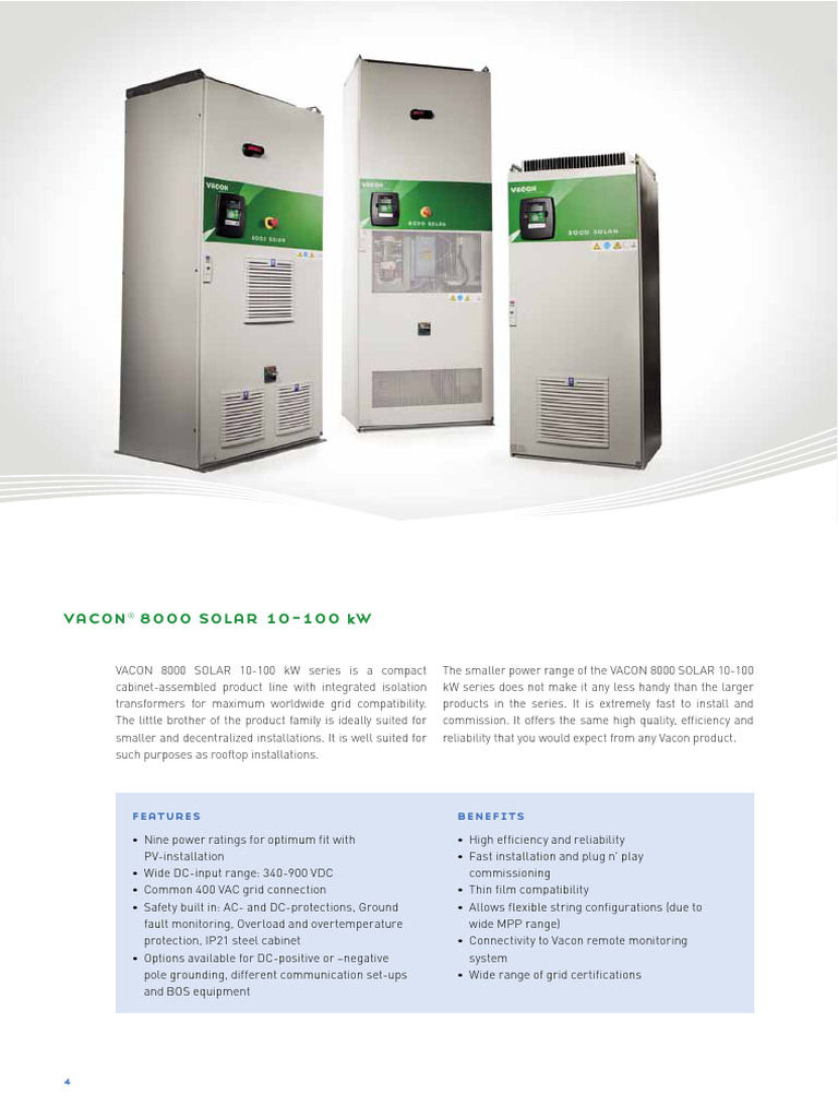 VACON 8000 Solar Inverter Overview | PDF | Power Electronics ...