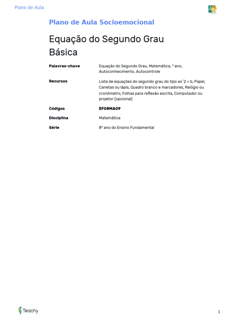 Equacao Do Segundo Grau Basica | PDF | Equações | Matemática
