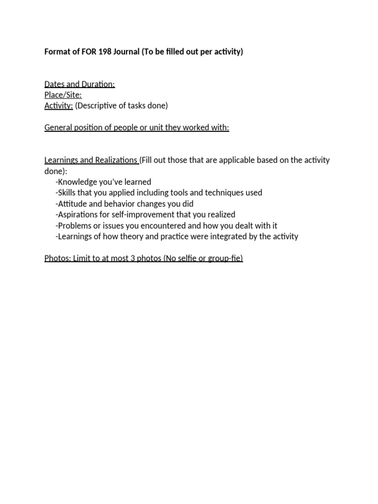 Updated Journal Entry Format 2 | PDF