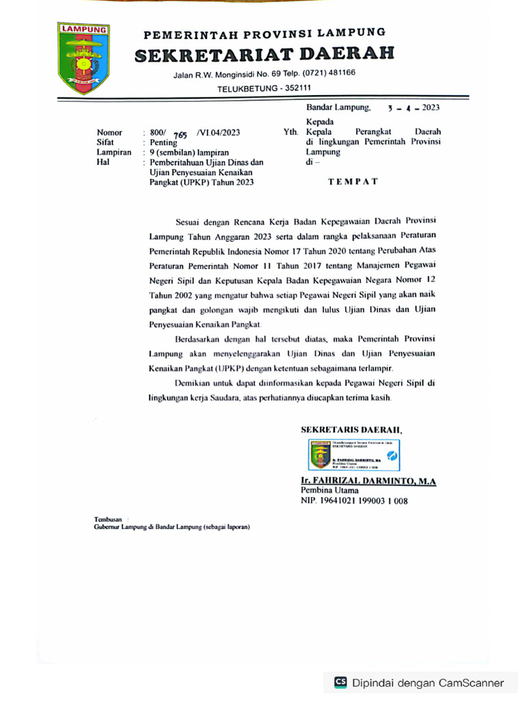 Pemberitahuan Udin Dan UPKP | PDF