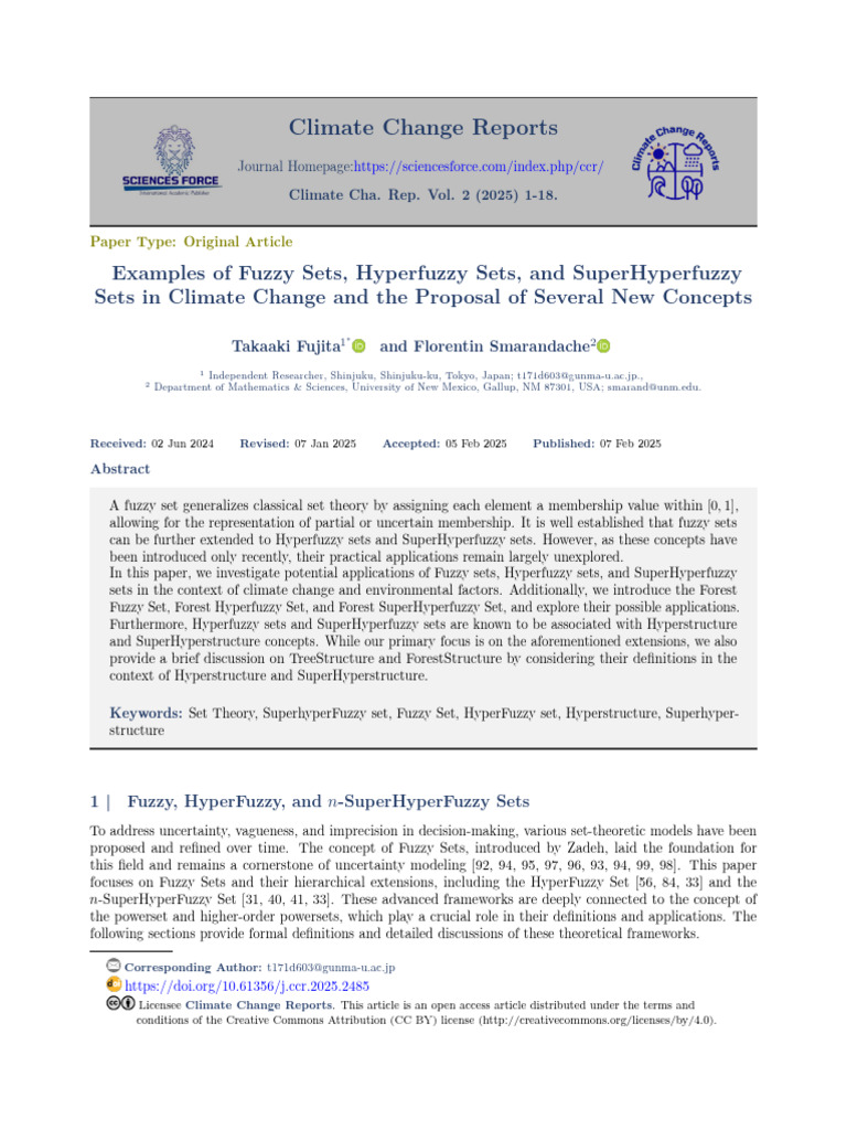Examples of Fuzzy Sets, HyperFuzzy Sets | PDF | Ocean Acidification | Deforestation