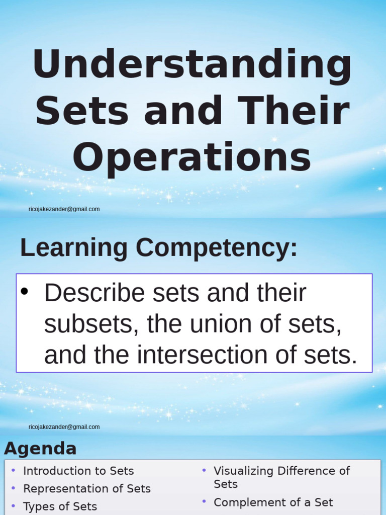 Set Theory: Operations and Applications | PDF | Set (Mathematics ...