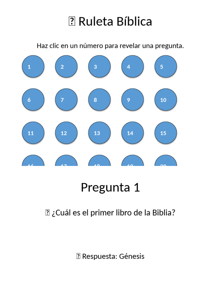 Ruleta Bíblica Interactiva | PDF