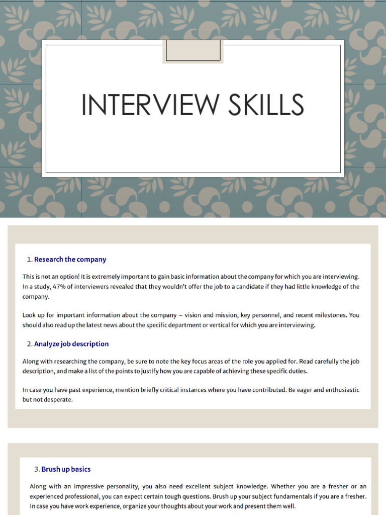 Interview Skills | PDF