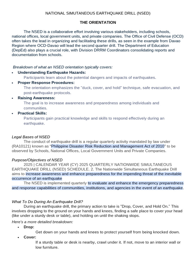 NSED 2nd Quarter SY 2025-2026 | PDF | Emergency Management | Public Safety