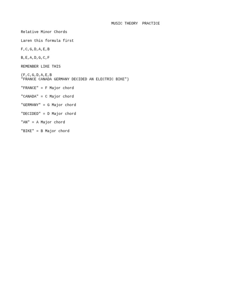 Music Theory Practice Sheet | PDF