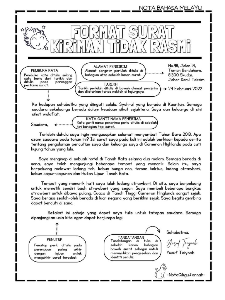 Karangan Surat Tidak Rasmi t3 | PDF