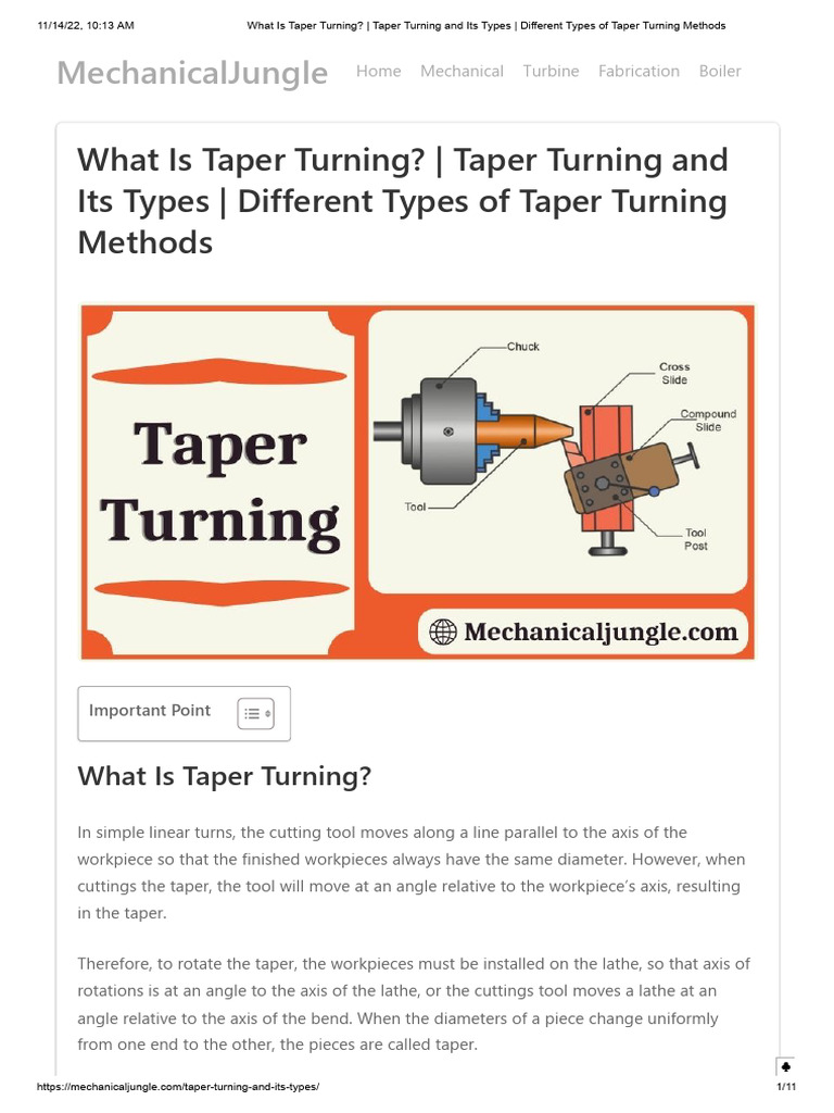 Taper Turning Methods Explained | PDF | Grinding (Abrasive Cutting ...