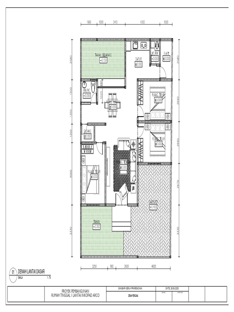 Denah Rencana Rumah 1 Lantai Inkopad Arco | PDF