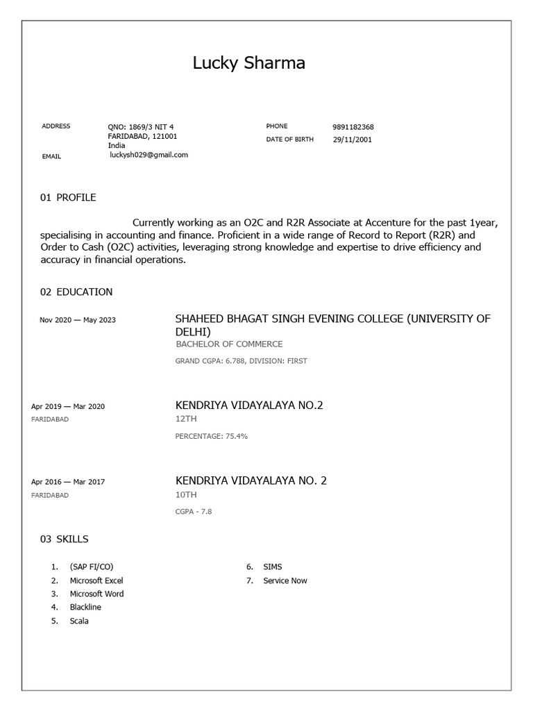 O2C and R2R Associate Resume | PDF | Depreciation | Business