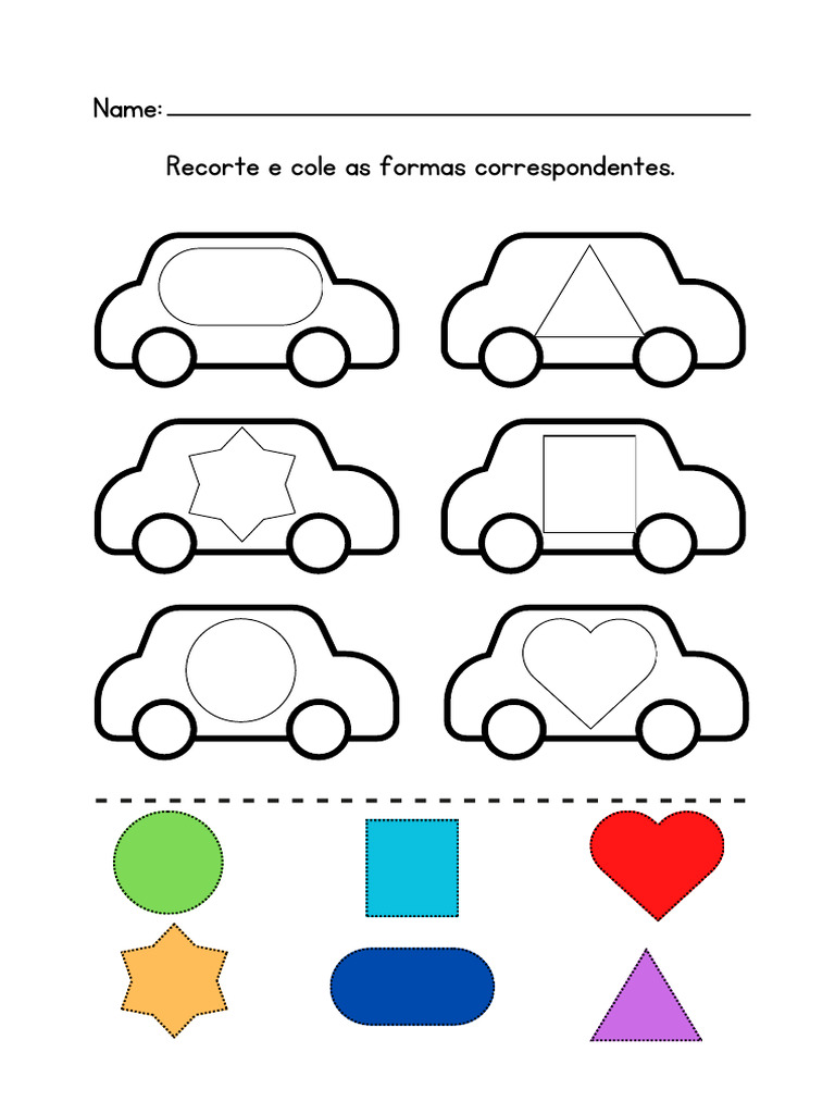 Colorful Fun Matching Shapes Worksheet | PDF