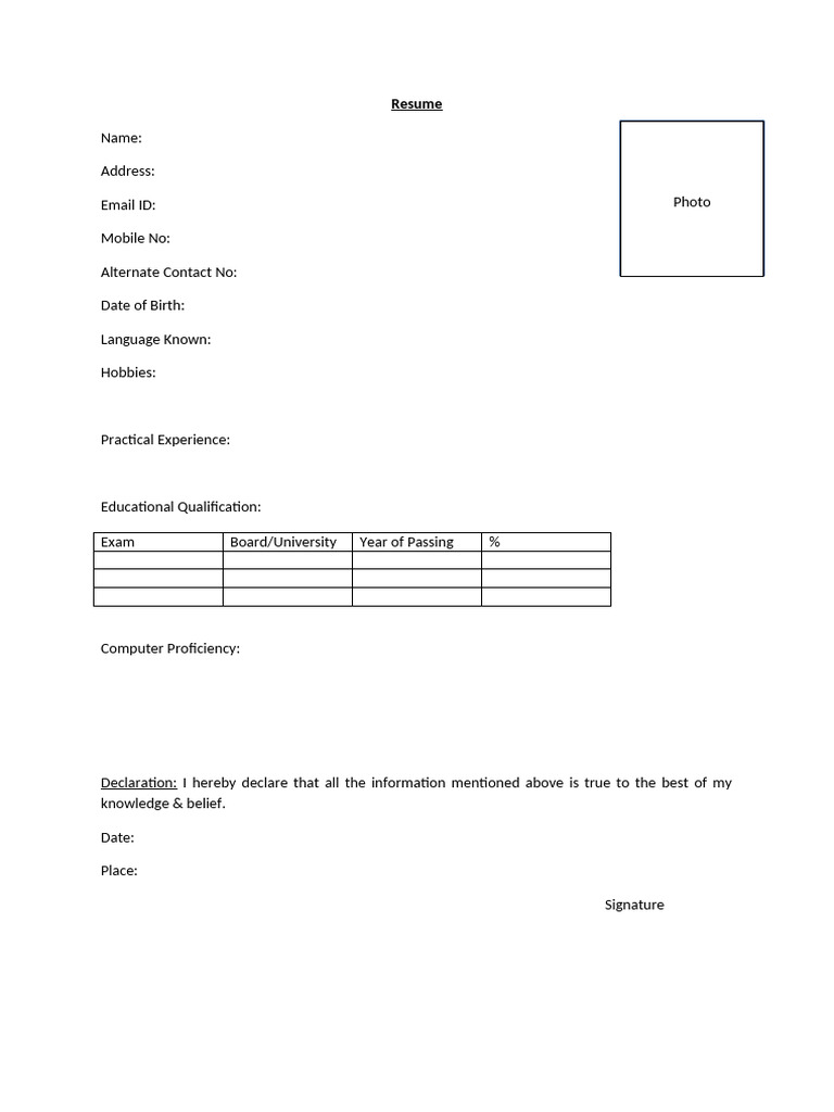 ICMAI Resume Format | PDF