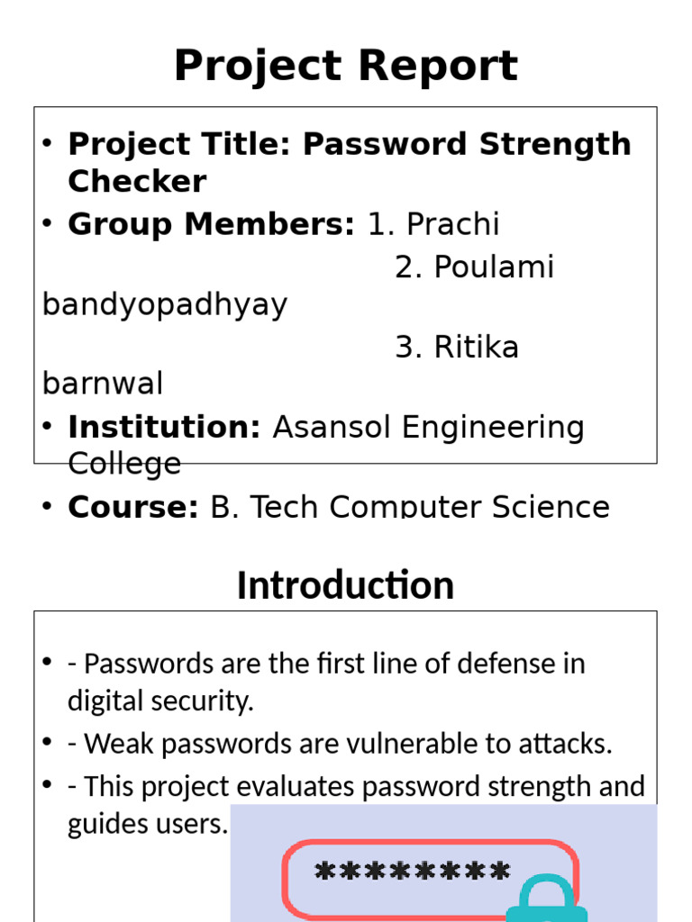 Password Strength Checker Project Report | PDF | Password | Letter Case