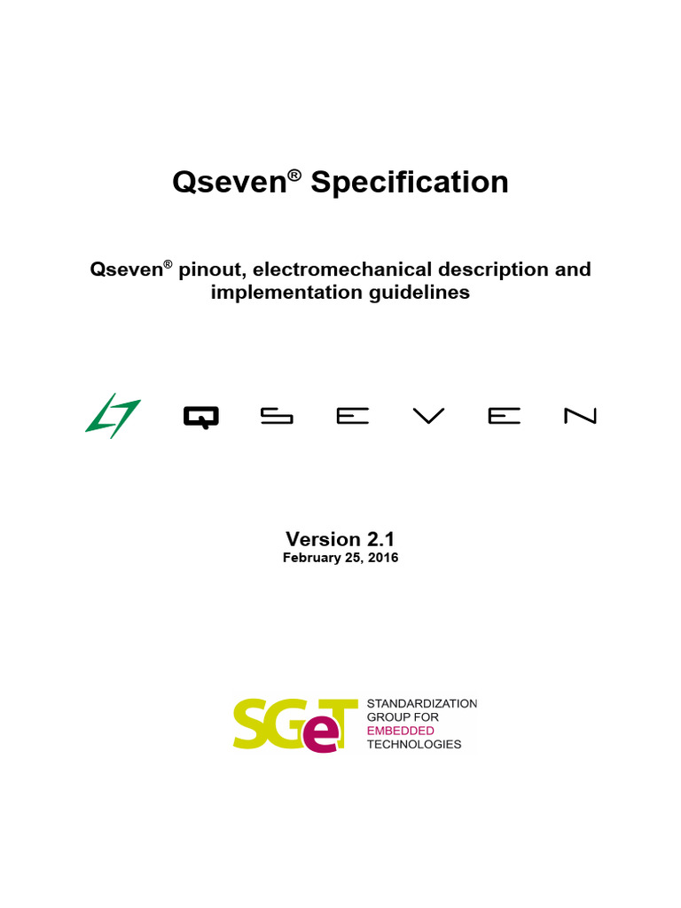 Qseven® Specification Overview | PDF | Hdmi | Usb