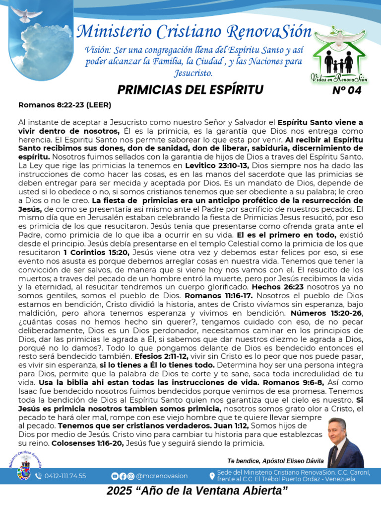 Primicias del Espíritu en Cristo | PDF | Cristo (título) | Jesús