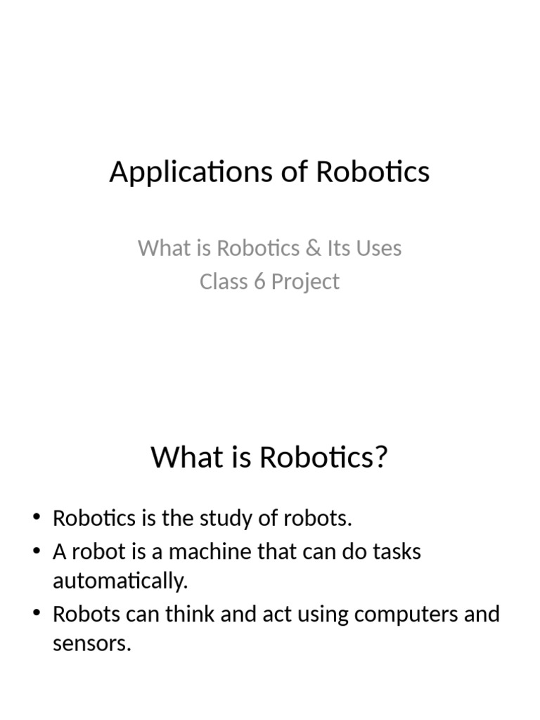 Robotics Class6 Presentation | PDF